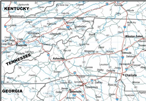 NORTH CAROLINA MAP HIGHWAYS download to your computer